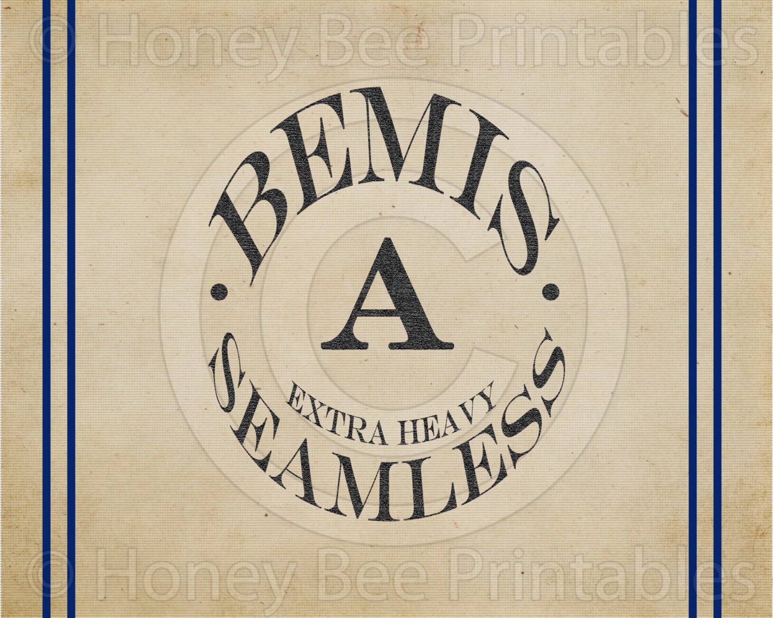 Prim Vintage Bemis A Seamless Blue Striped Grain Feedsack Feed Sack ...