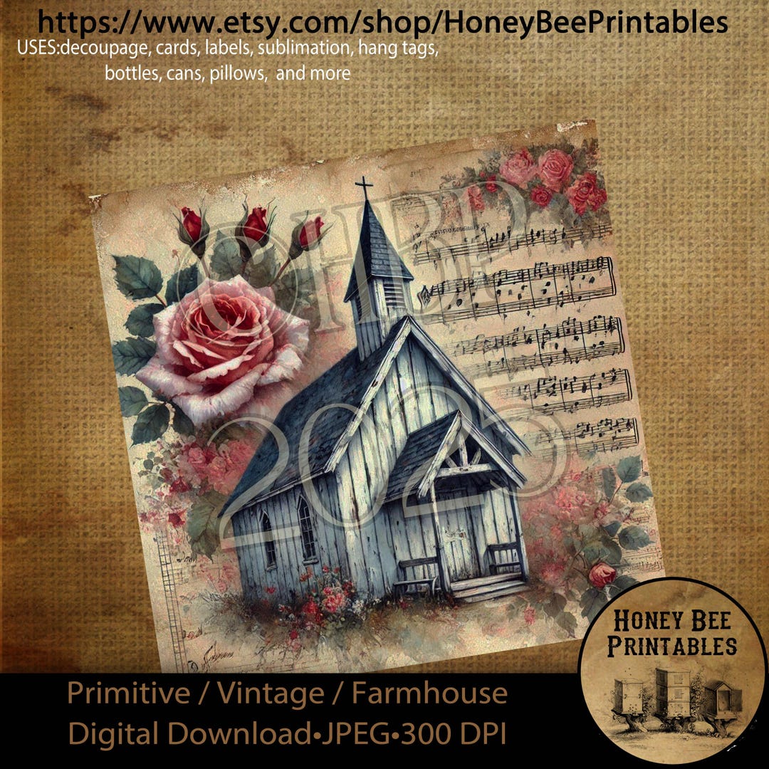 Digital Download, Printable, Decoupage, Primitive, Craft Supplies ...