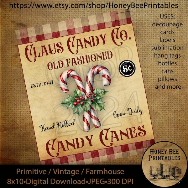Primitive Candy Cane Svg - Etsy
