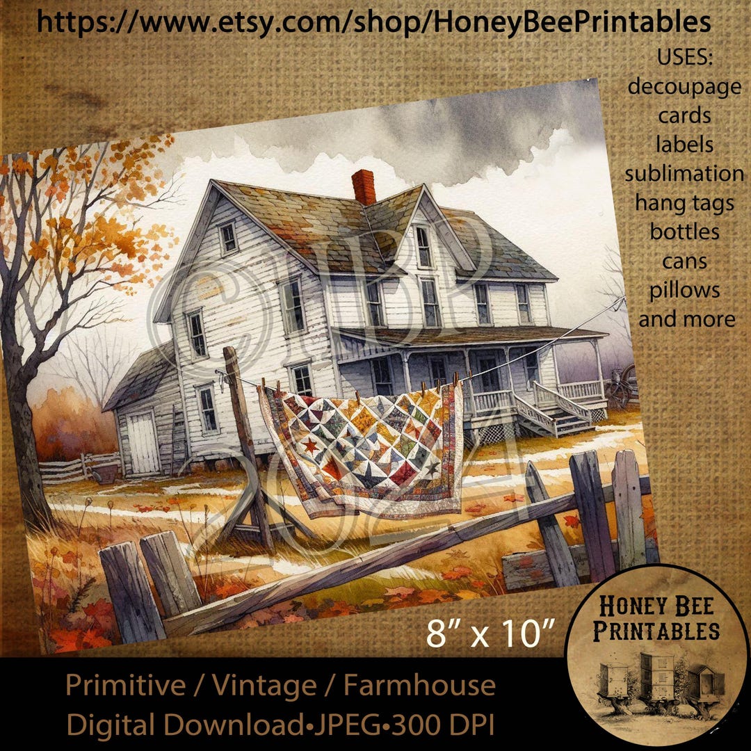 Digital Download, Digital Art, Printable, Decoupage, Vintage, Primitive ...