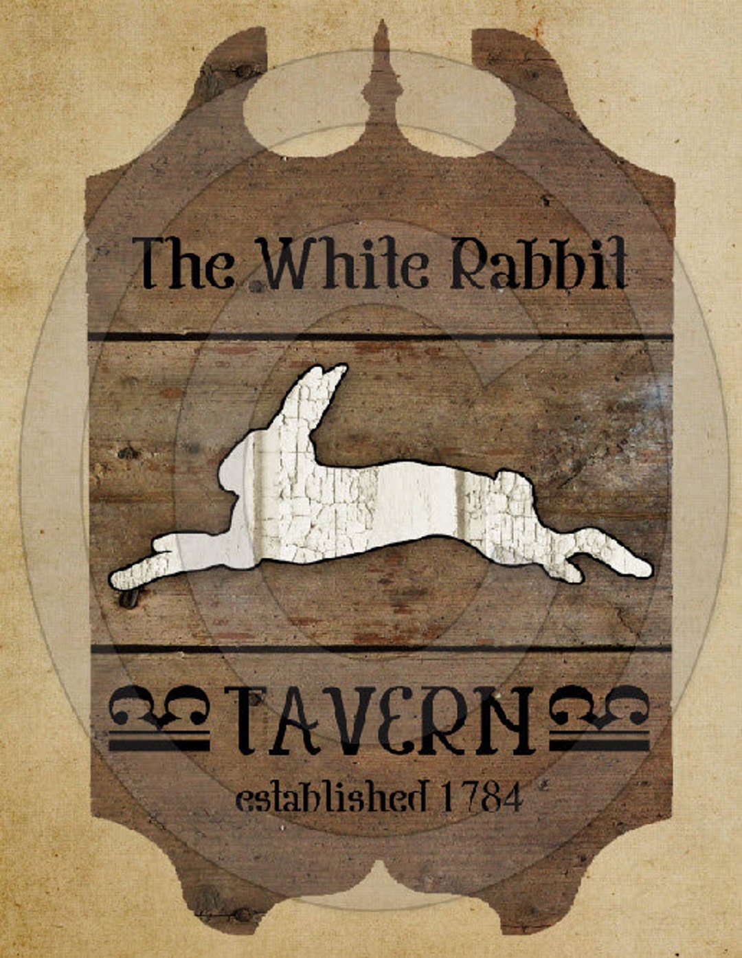 Primitive White Rabbit Tavern Pub Sign Feedsack Feed Sack Logo ...