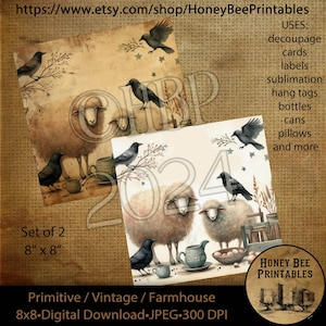 Vintage Digital Download Printable Decoupage Primitive, Good Morning ...