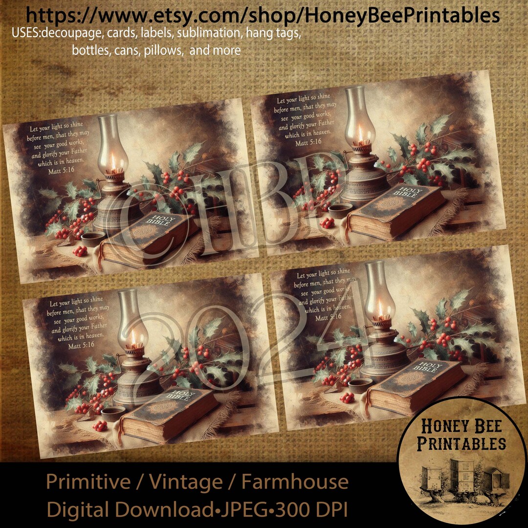 Digital Download, Printable, Decoupage, Primitive, Craft Supplies, A4 ...