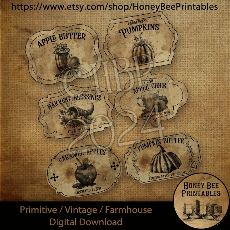 Primitive Labels - Etsy