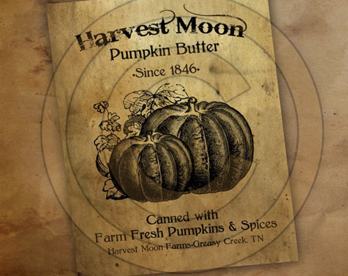 Primitive Harvest Moon Pumpkin Butter-printable Digital - Etsy
