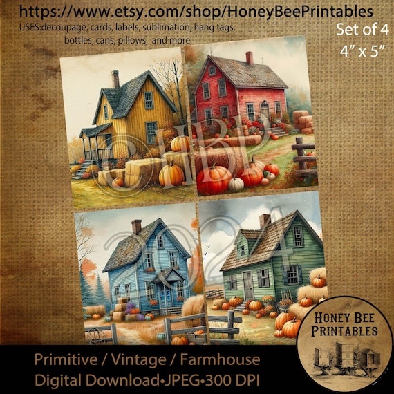 Farmhouse Printable Decoupage Decoupage Farmhouse Etsy