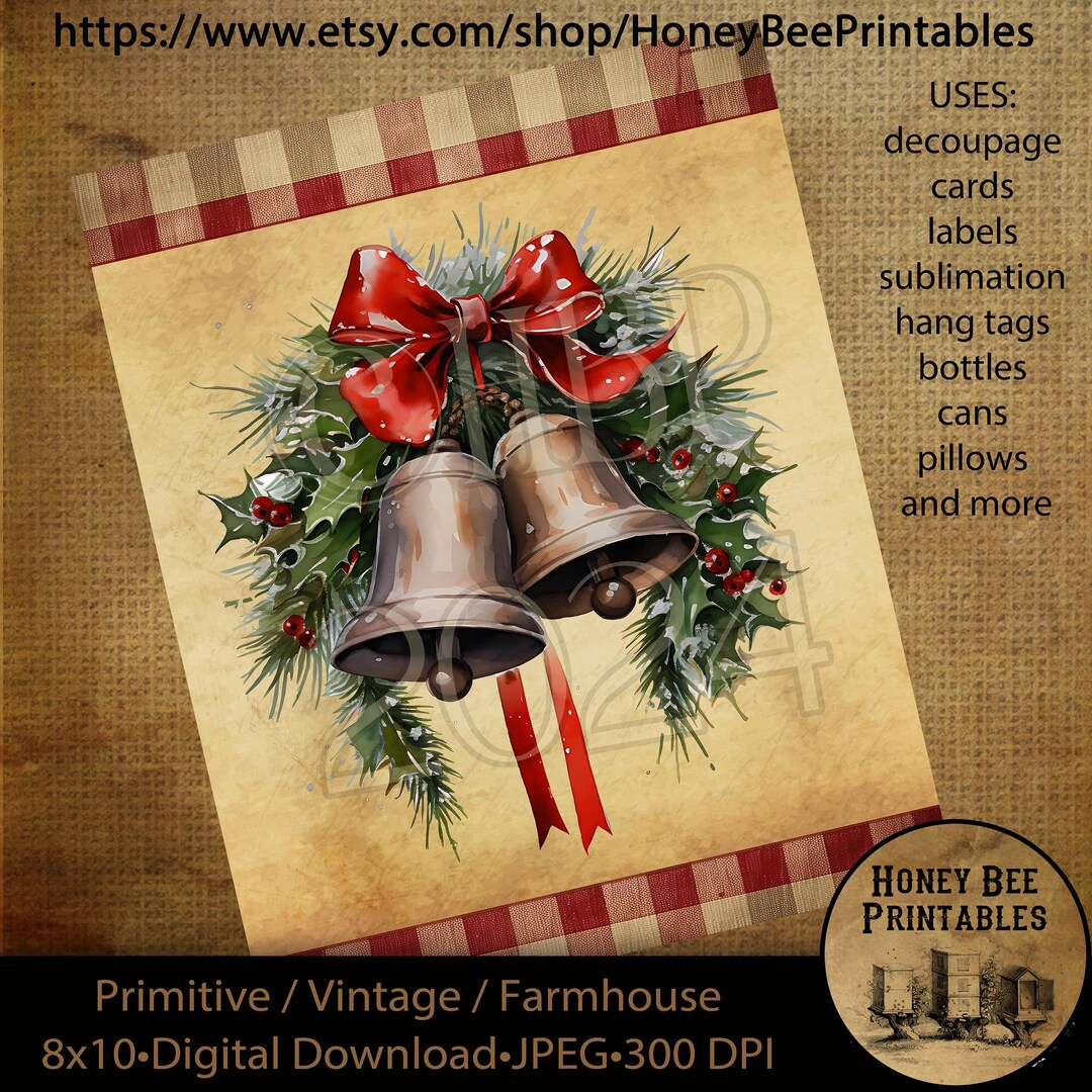 Vintage Primitive Instant Download, Printable, 8x10, Decoupage ...