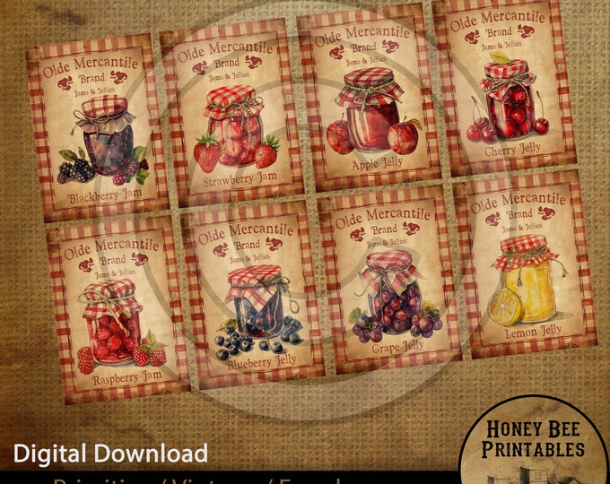 Primitive Vintage Farmhouse Pantry Labels - Printable Digital Instant ...