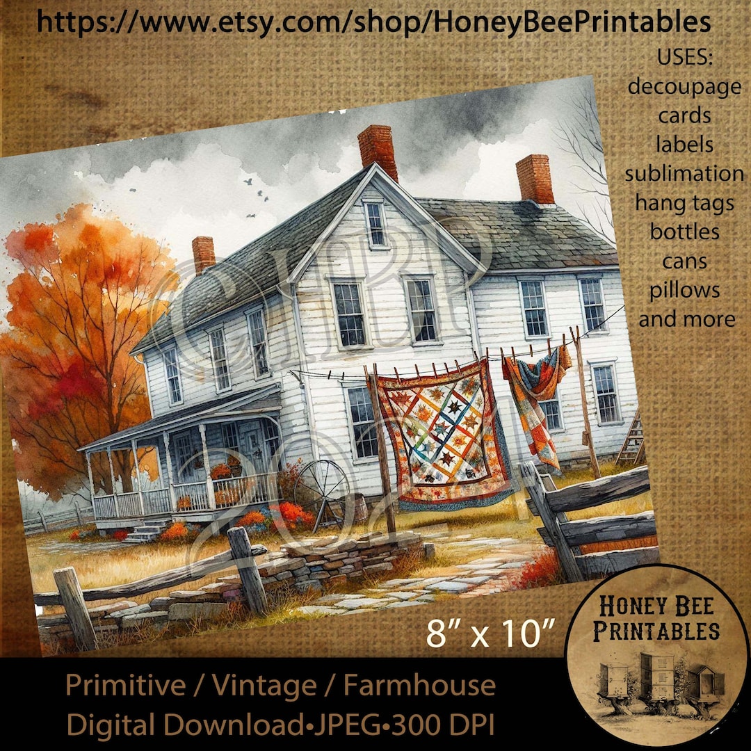 Digital Download, Digital Art, Printable, Decoupage, Vintage, Primitive ...