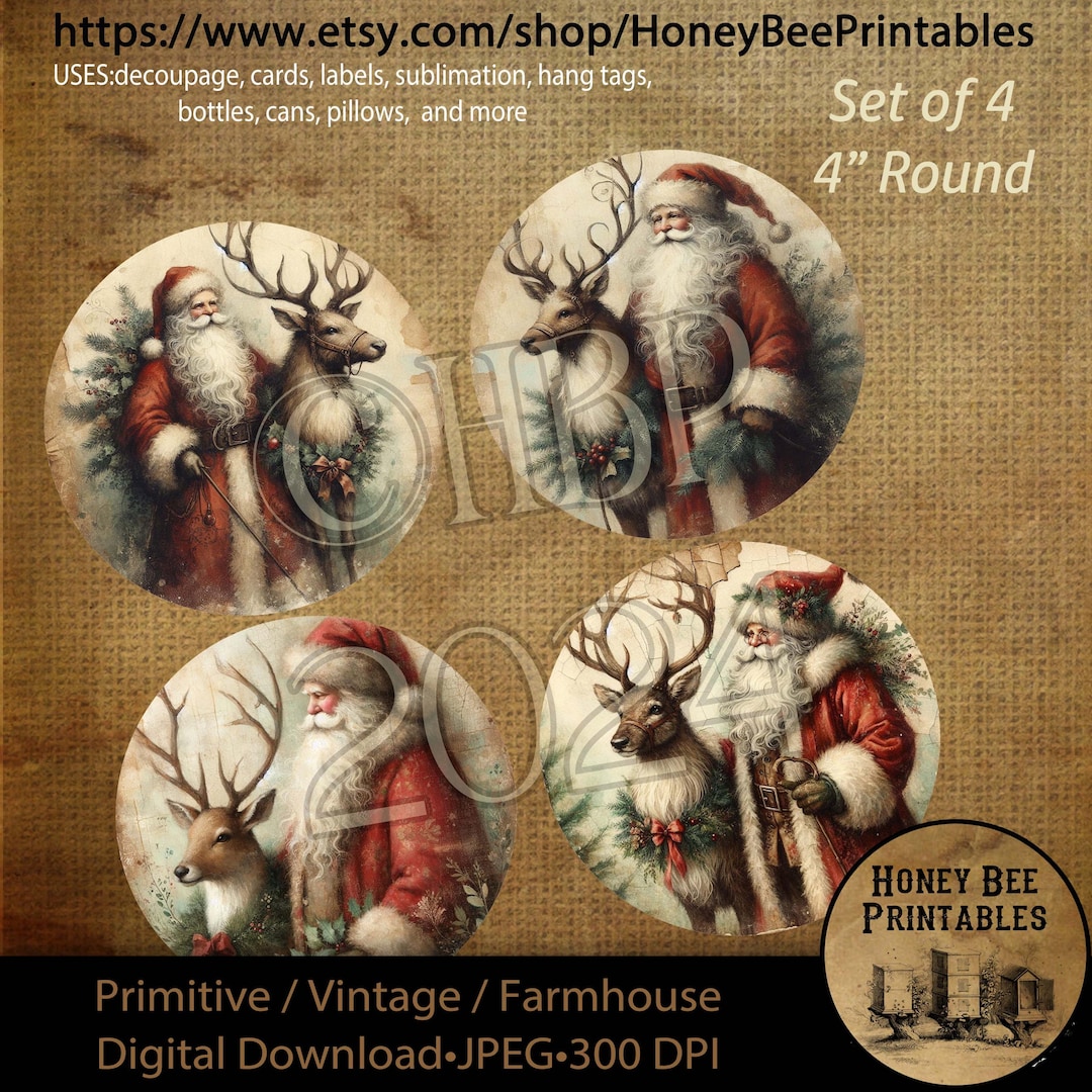 Digital Download, Printable, Decoupage, Primitive, Craft Supplies ...
