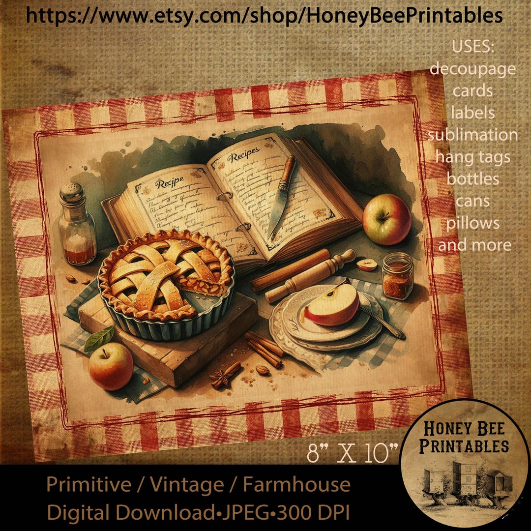 Vintage Digital Download Printable Decoupage Primitive, Fall, Autumn ...