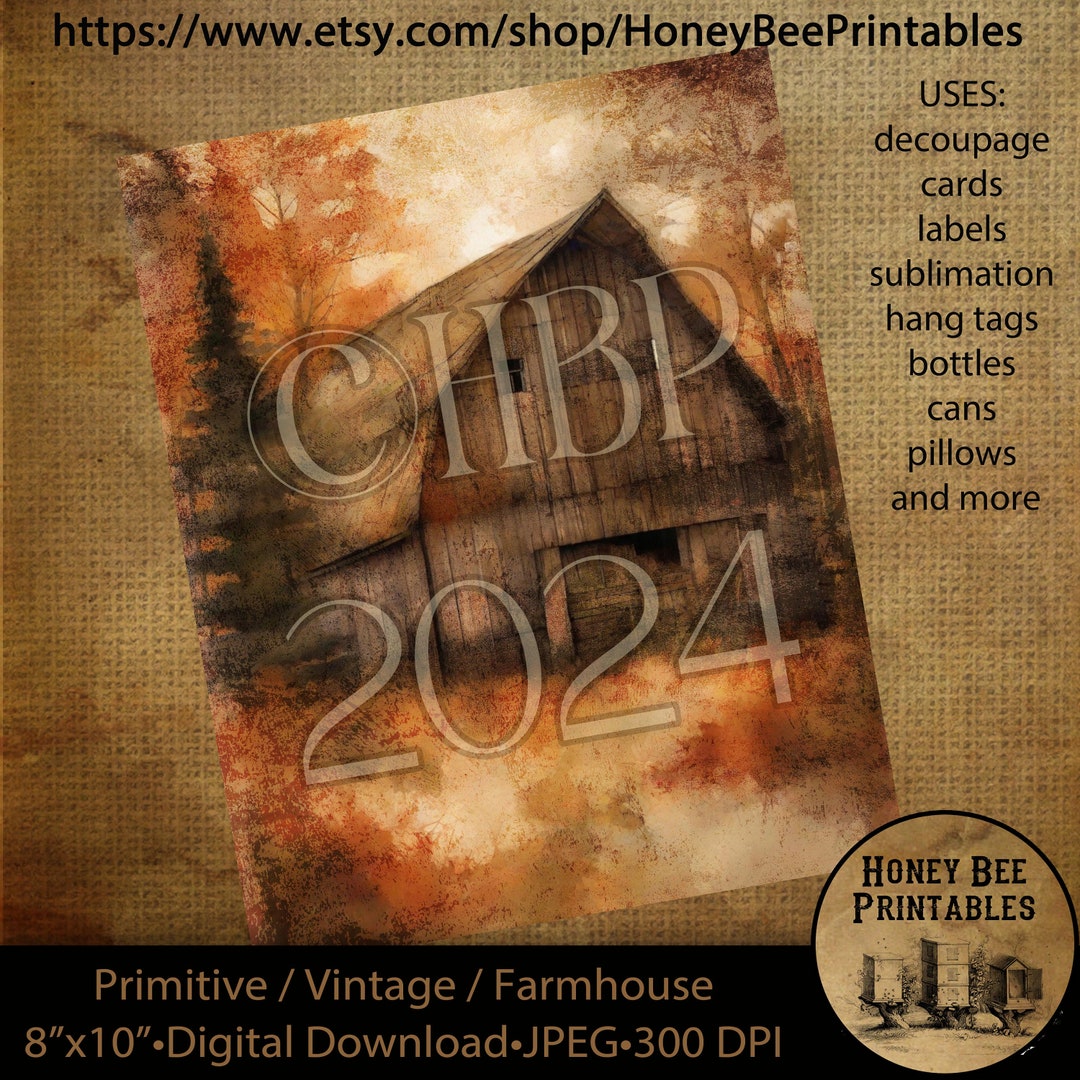 Vintage Primitive Farmhouse Digital Download Printable Decoupage Labels ...