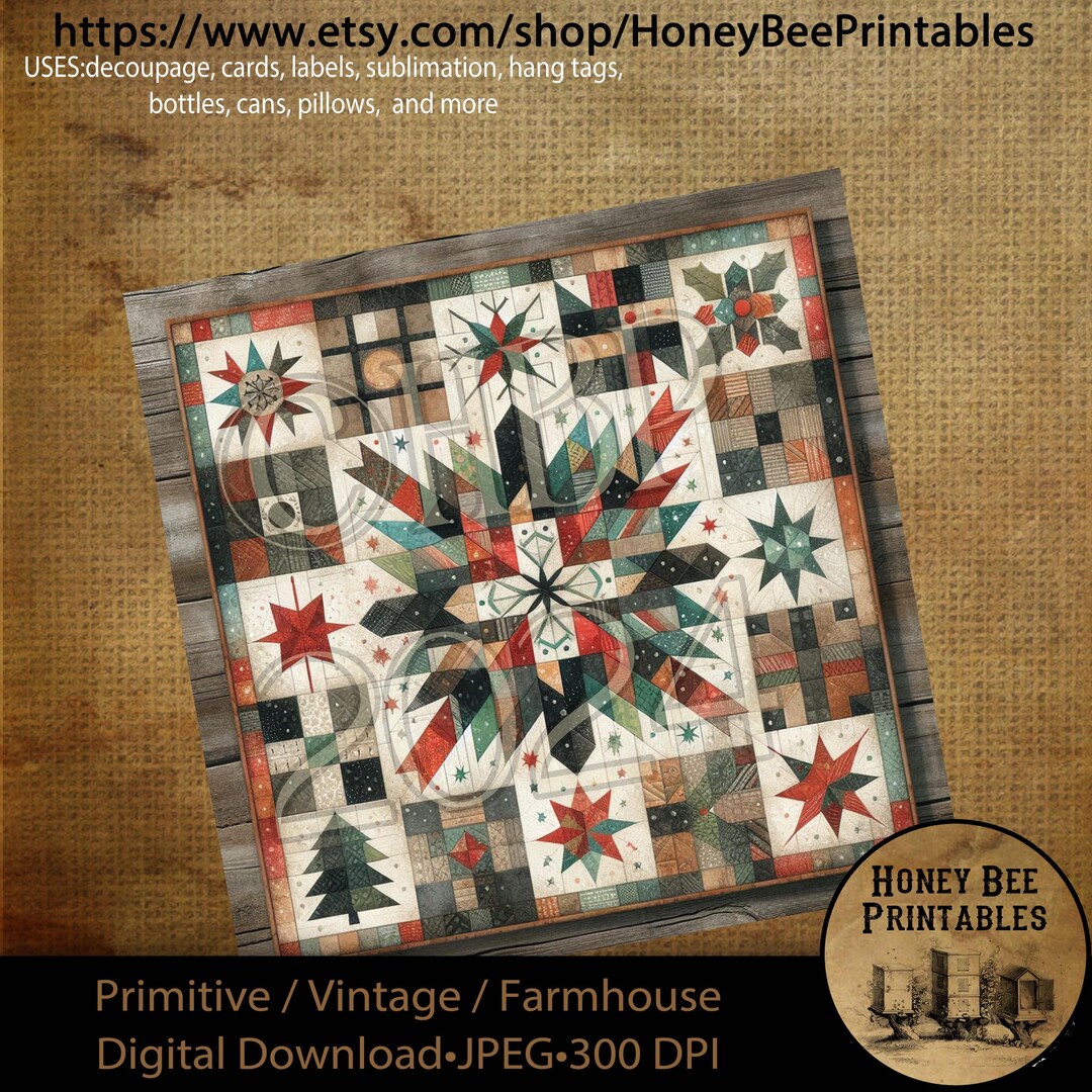 Digital Download, Printable, Decoupage, Primitive, Farmhouse, Vintage ...