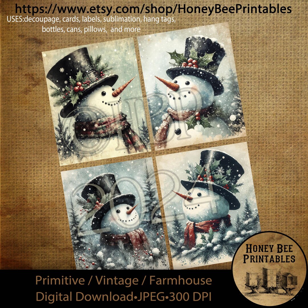 Digital Download, Digital Art, Printable, Decoupage, Primitive, Craft ...