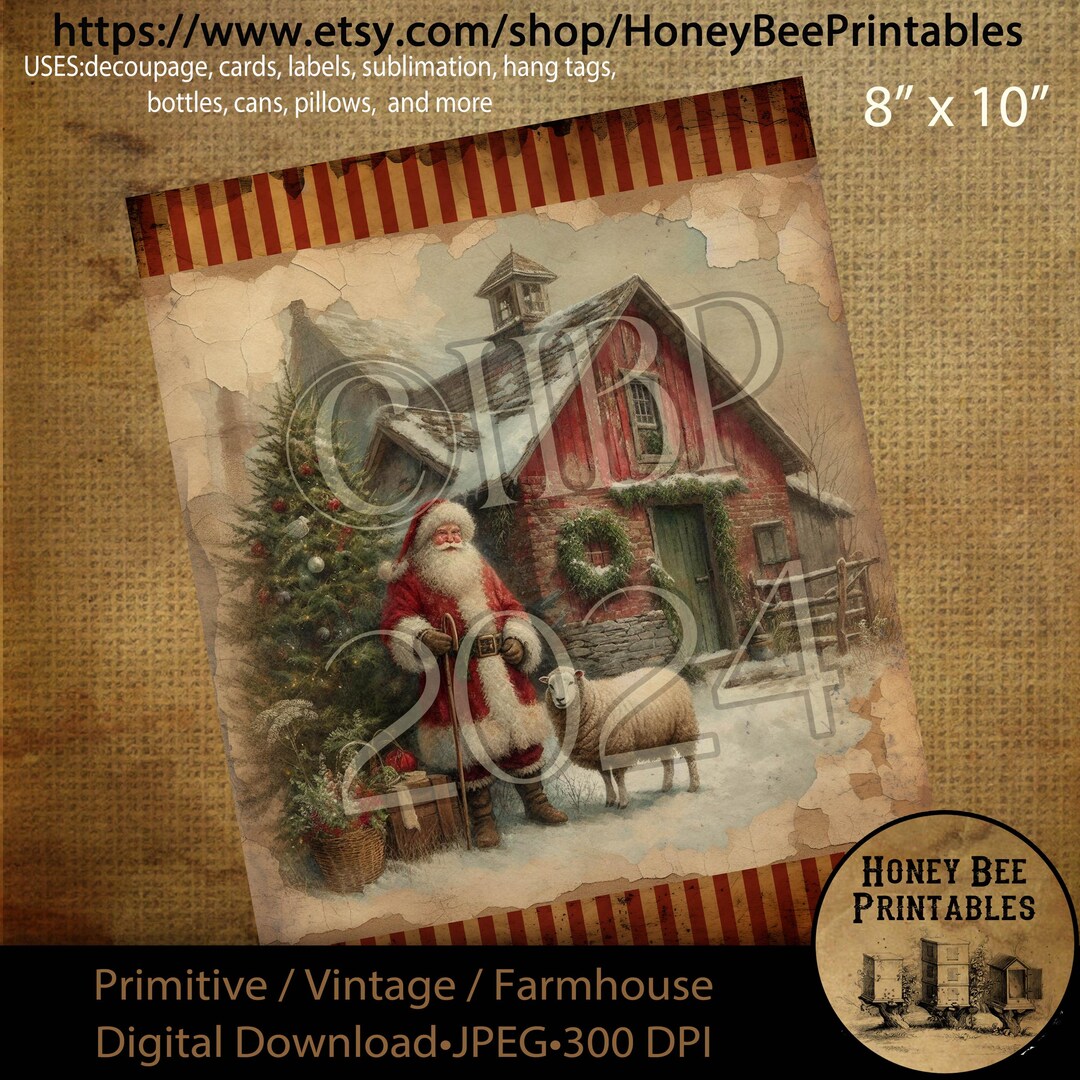 Digital Download, Printable, Decoupage, Primitive, Farmhouse, Craft ...