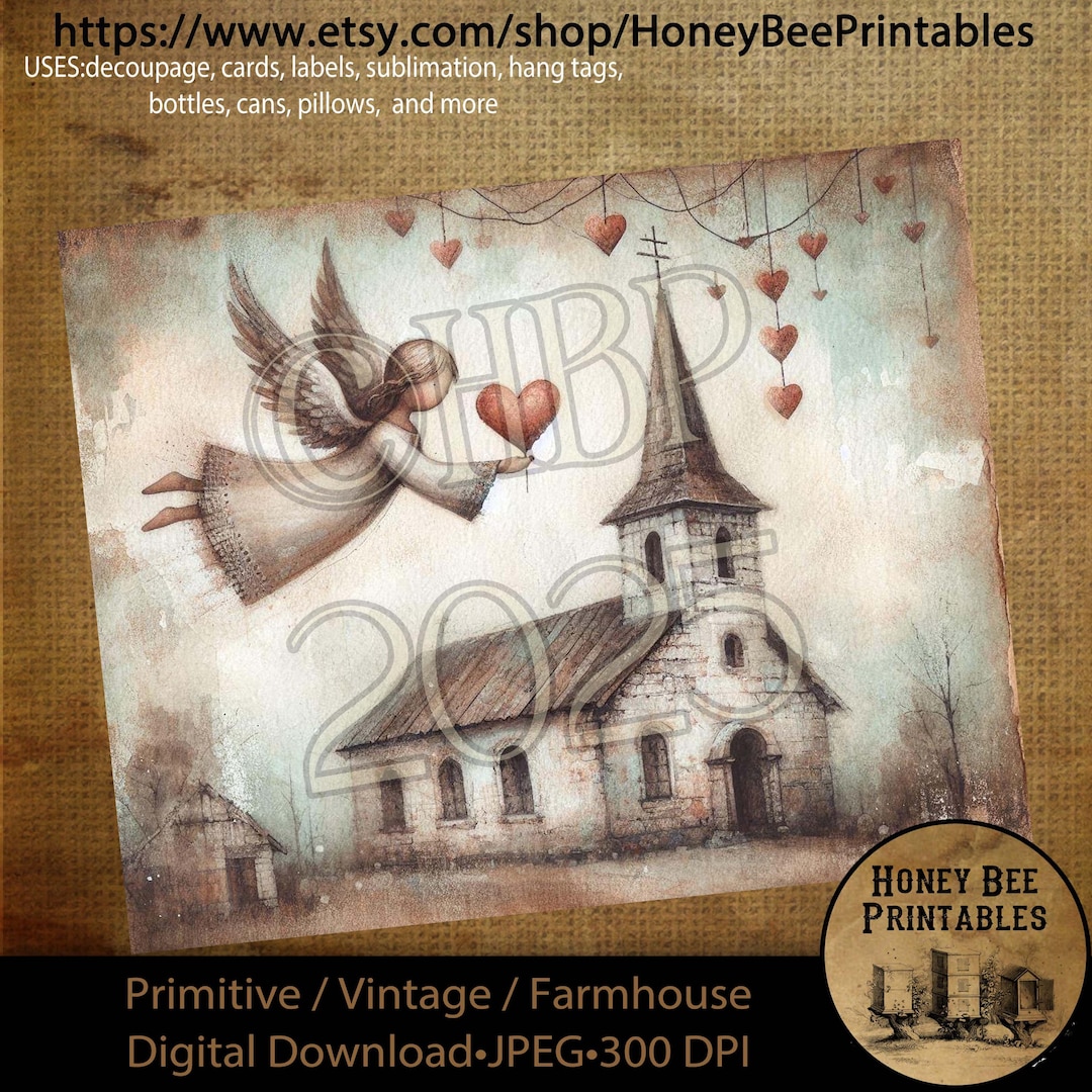 Digital Download, Printable, Decoupage, Primitive, Craft Supplies ...