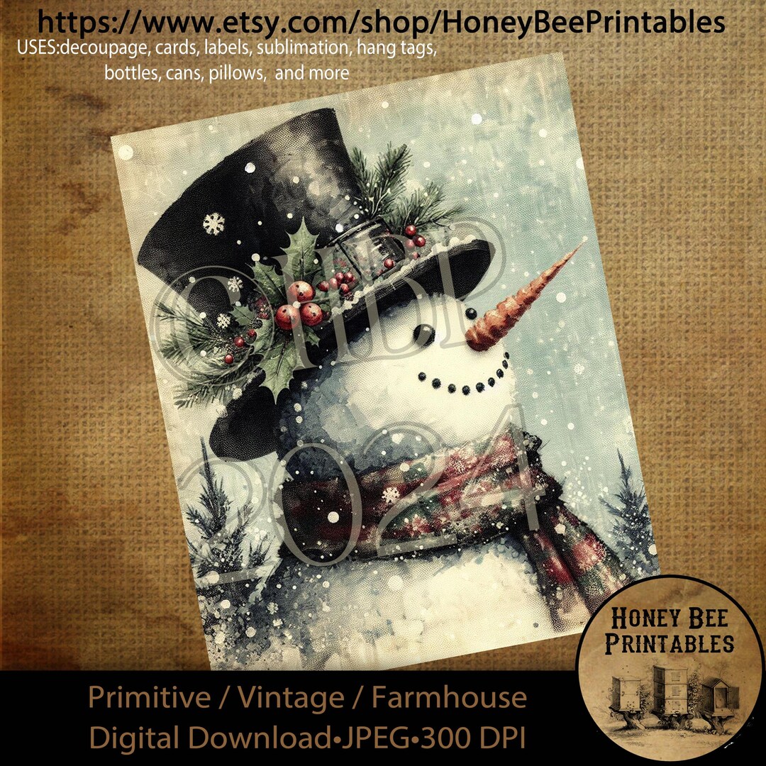 Digital Download, Printable, Decoupage, Primitive, Farmhouse, Craft ...