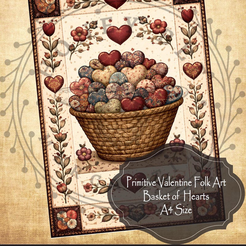 Vintage Folkart Heart - Etsy