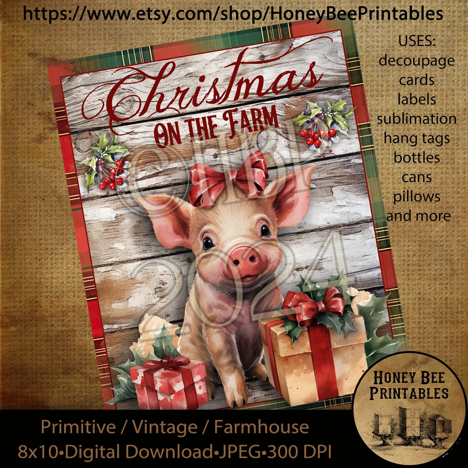 Vintage Primitive Instant Download Printable Decoupage, Christmas ...