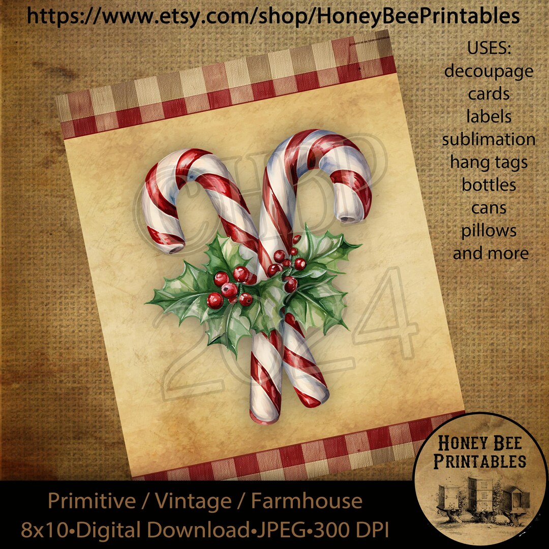 Vintage Primitive Instant Download, Printable, 8x10, Decoupage ...