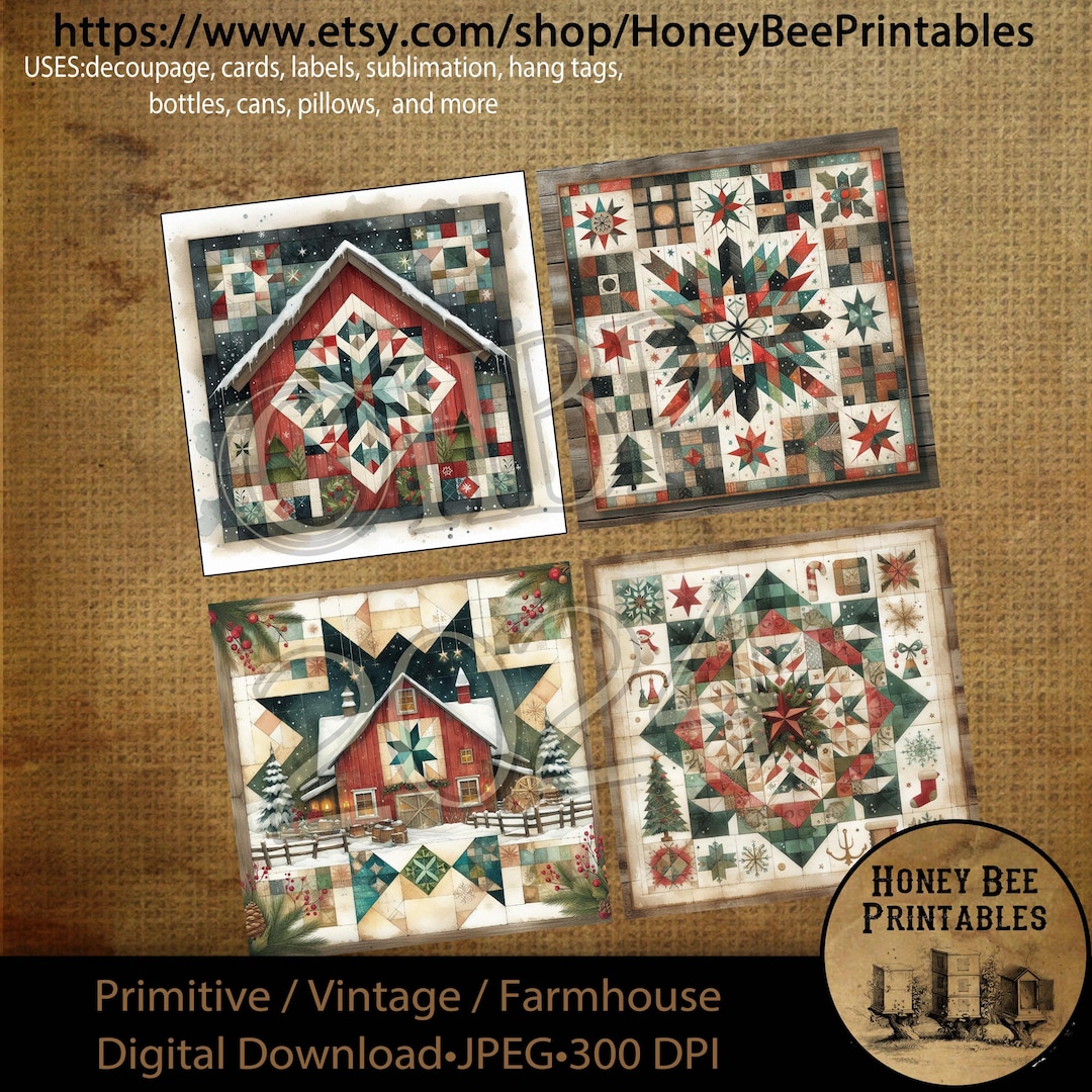 Digital Download, Printable, Decoupage, Primitive, Farmhouse, Vintage ...