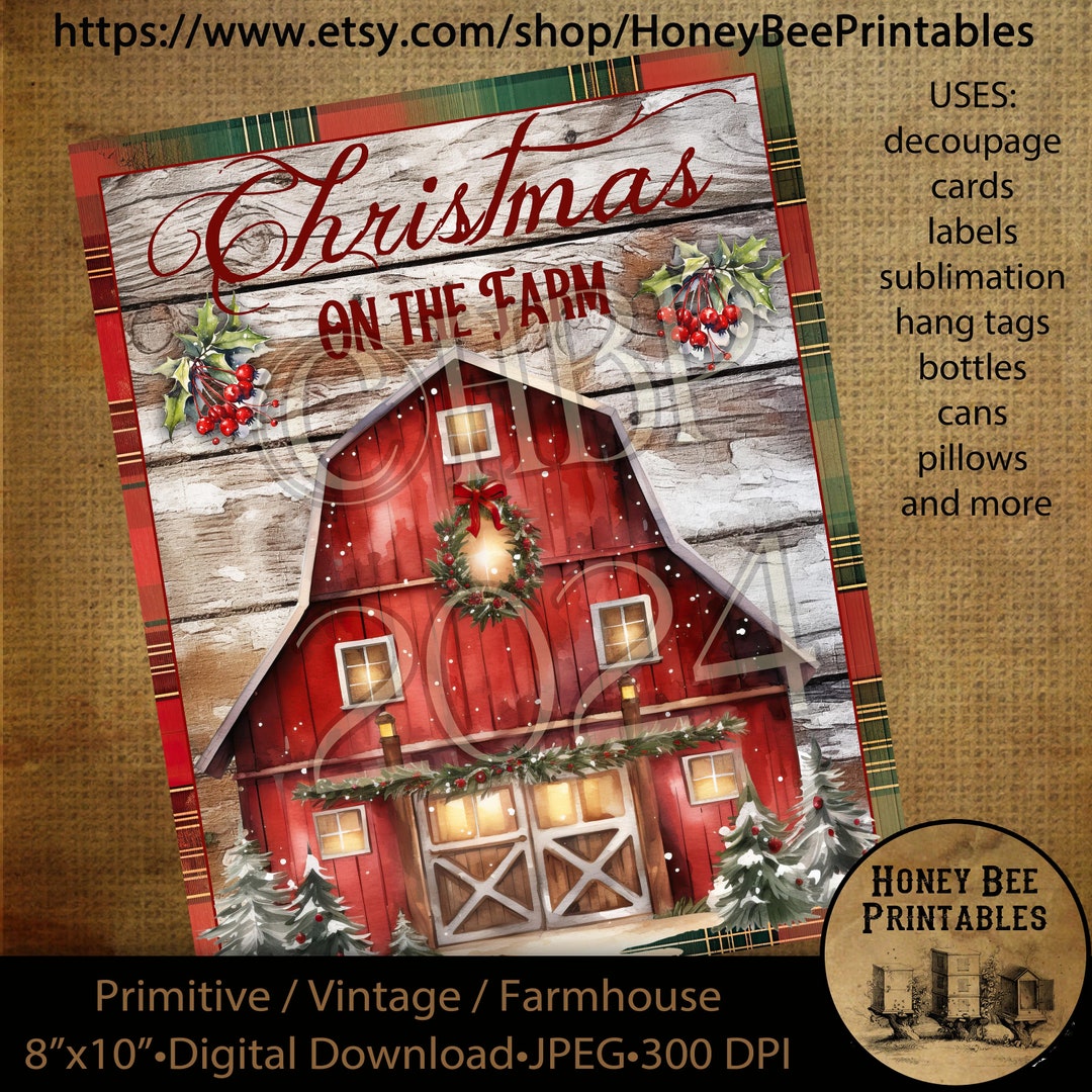Vintage Primitive Instant Download Printable Decoupage, Christmas ...