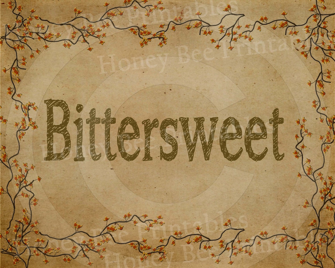 Primitive Autumn Fall Bittersweet Vine - 8x10 Instant Folk Art ...