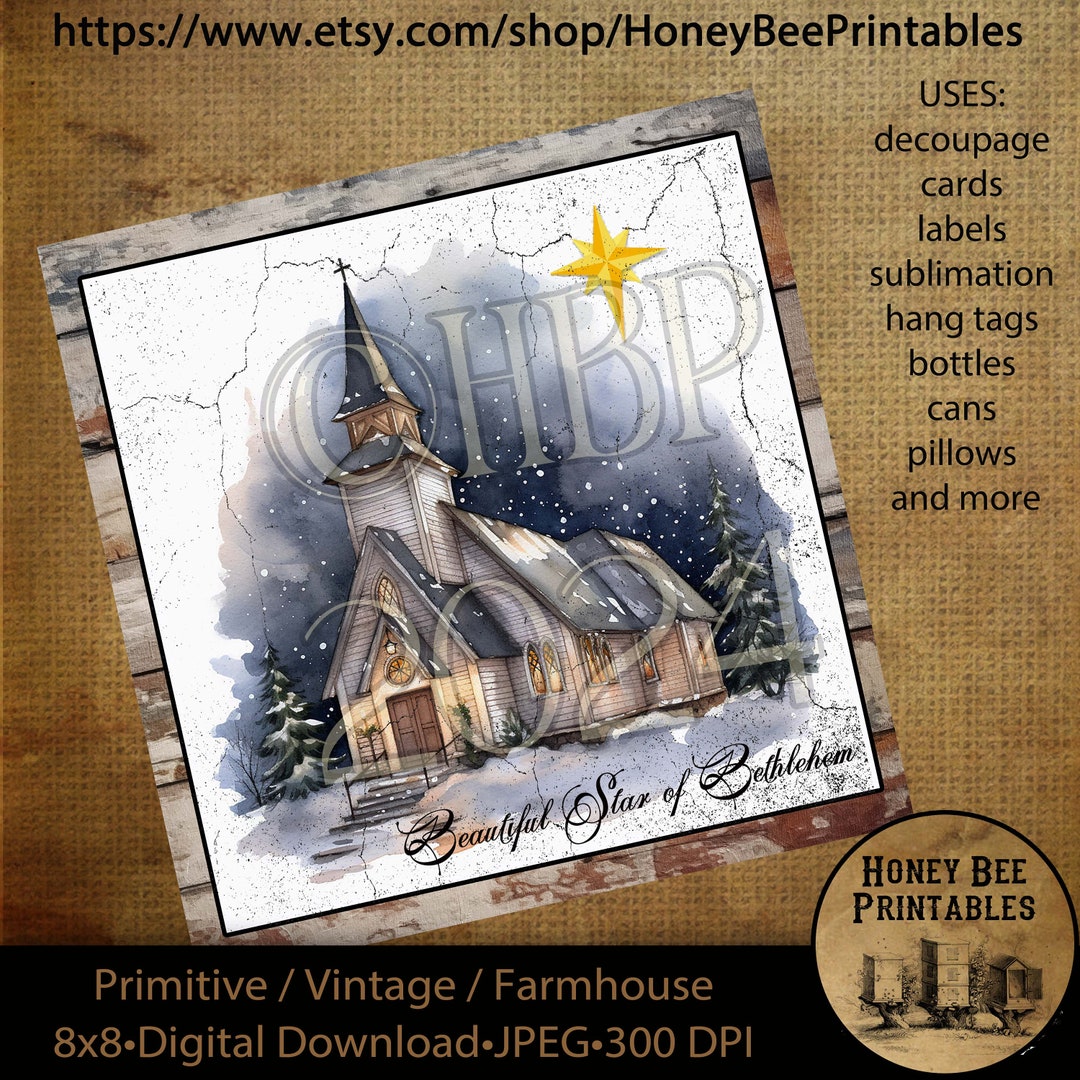 Vintage Primitive Instant Download Printable Decoupage, Christmas ...