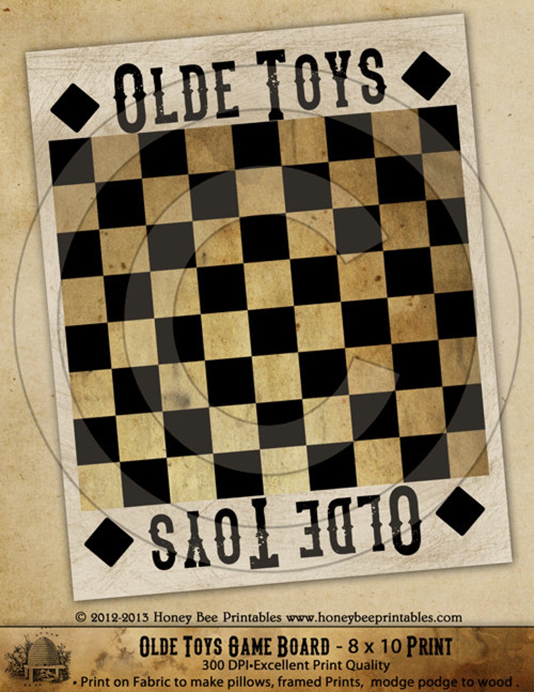Game Board Primitive Olde Toys -printable Digital Feedsack Logo JPEG ...