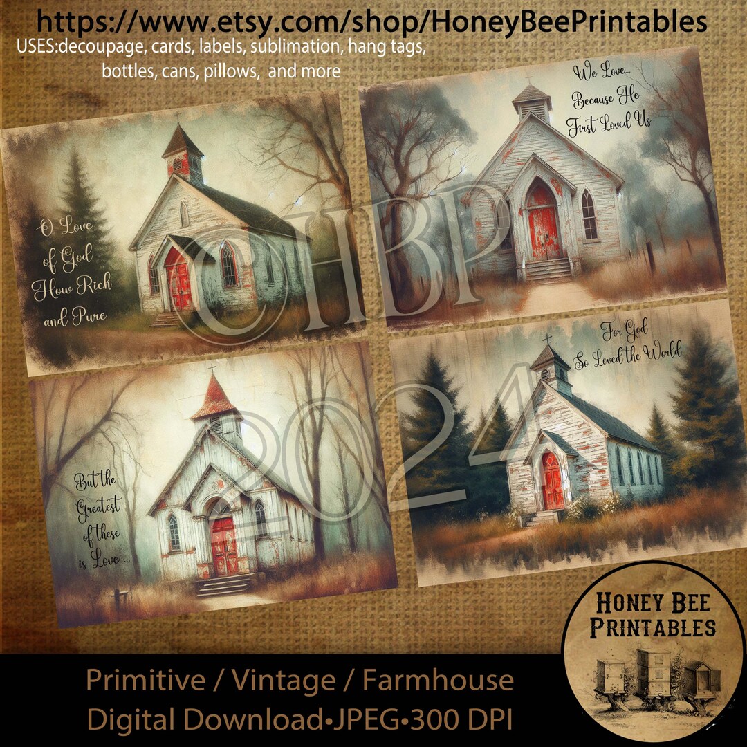 Digital Download, Printable, Decoupage, Primitive, Craft Supplies ...