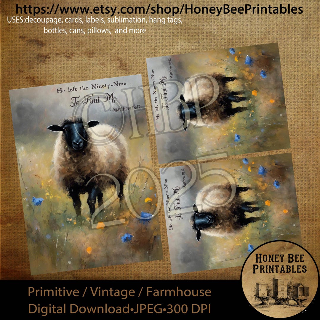 Digital Download, Printable, Decoupage, Primitive, Vintage, Spring ...