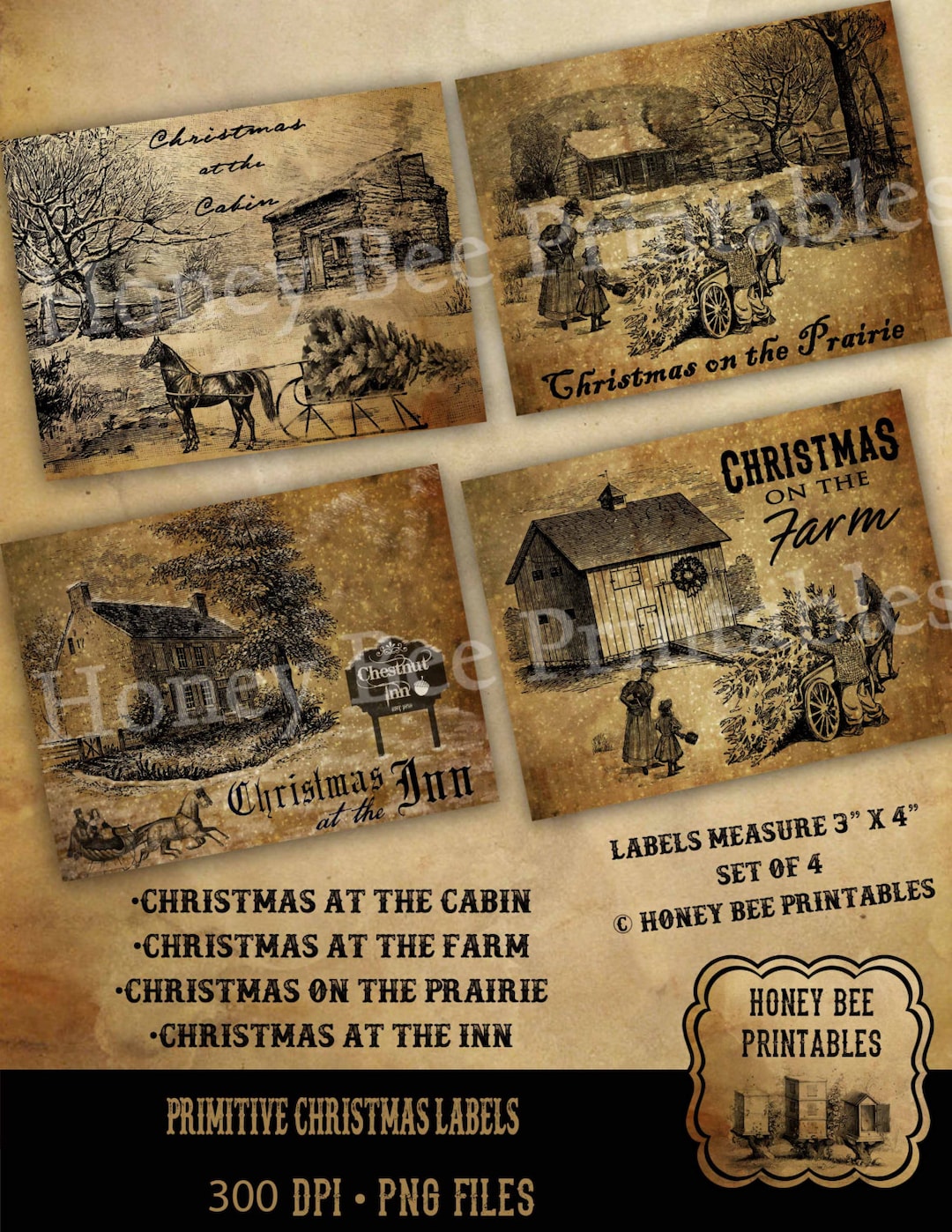 Primitive Early Days Christmas Farm Inn Prairie Cabin- Farmhouse Pantry ...