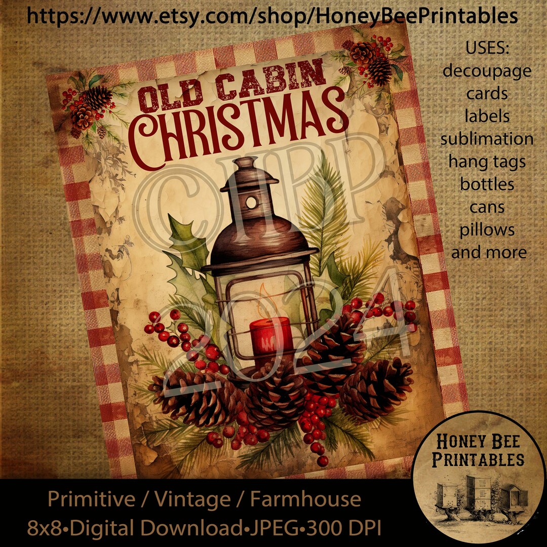 Vintage Primitive Instant Download Printable Decoupage, Christmas ...