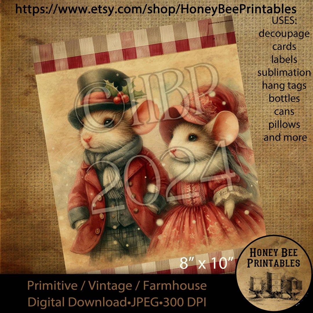 Digital Download, Printable, Decoupage, Vintage, Primitive, Farmhouse ...