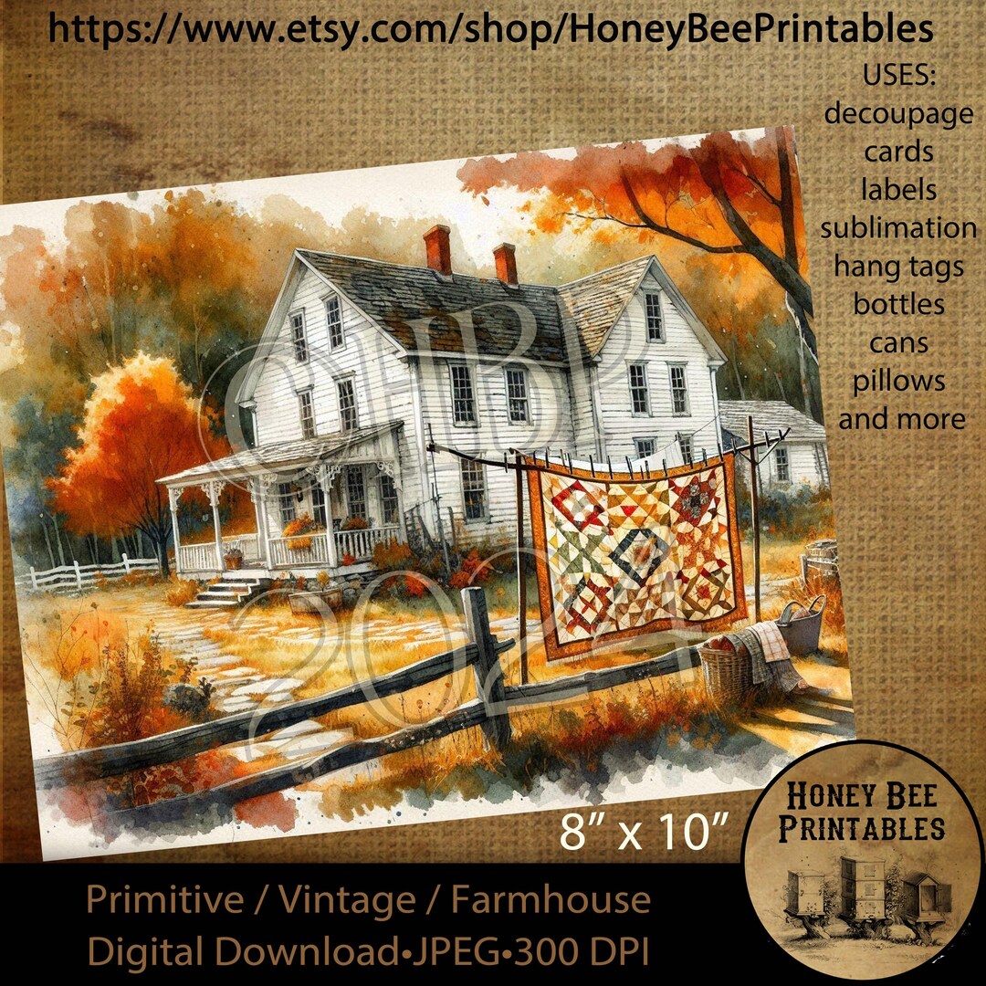 Digital Download, Digital Art, Printable, Decoupage, Vintage, Primitive ...