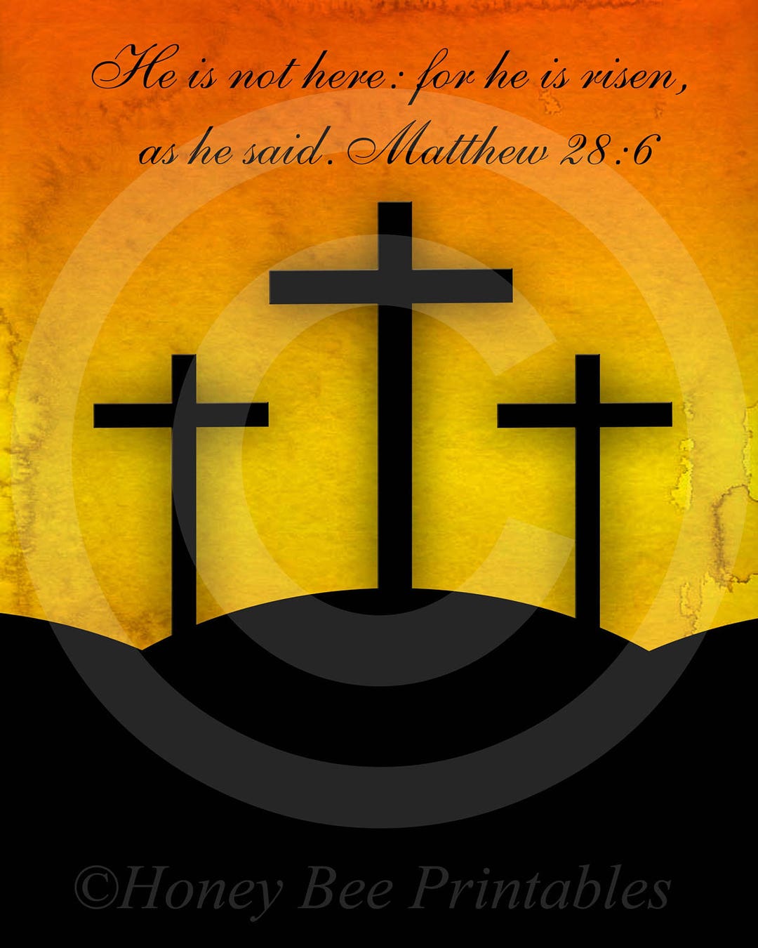 Primitive Religious Easter Resurrection Jesus He is Risen Printable ...