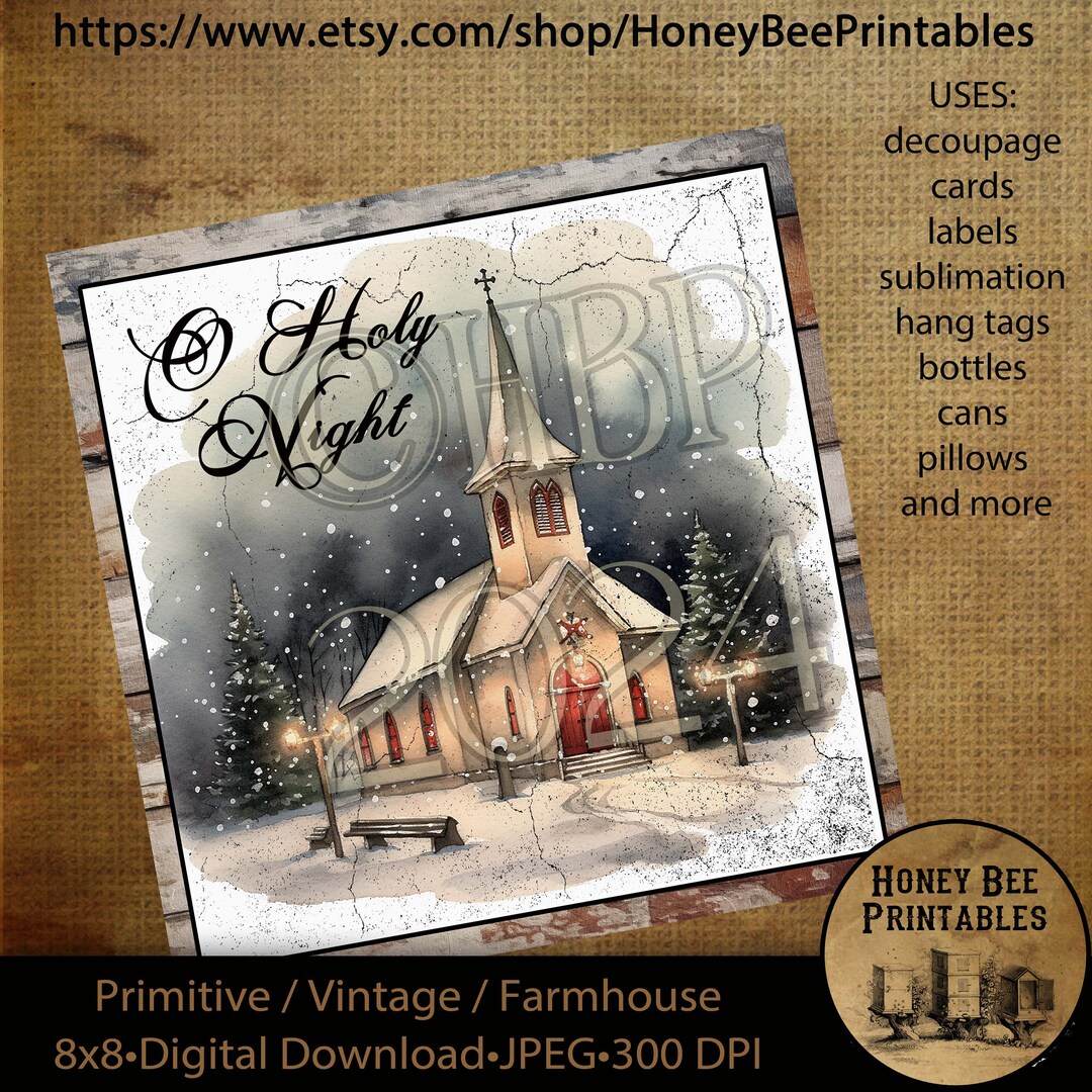 Vintage Primitive Instant Download Printable Decoupage, Christmas ...