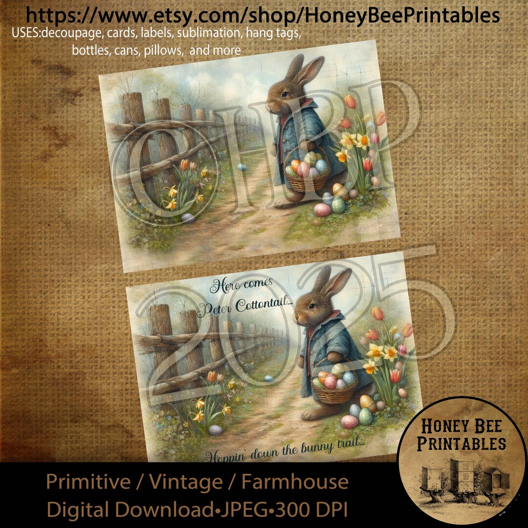 Digital Download, Digital Art, Printable, Decoupage, Primitive, Craft ...