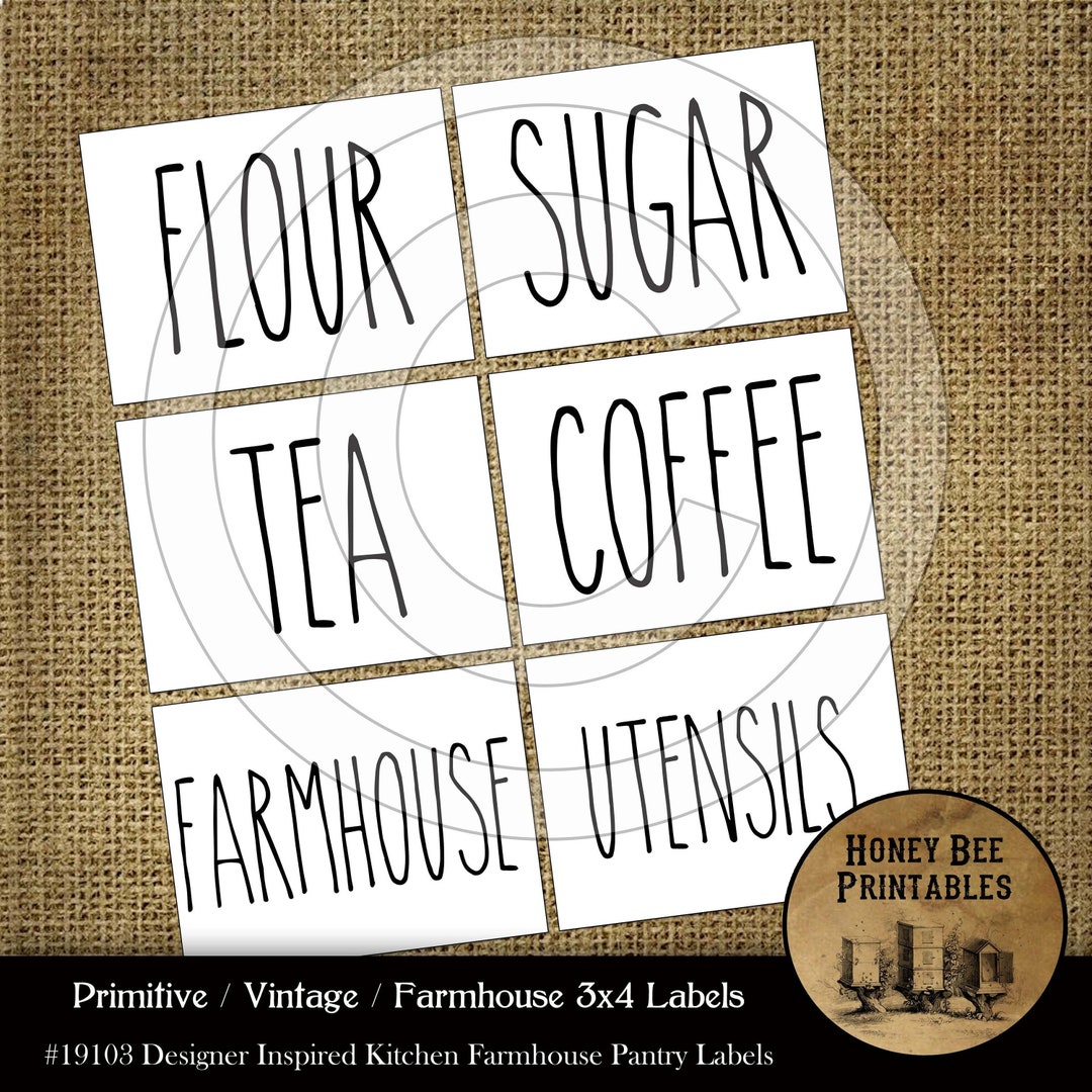 Pantry Farmhouse Labels 19103 Printable Digital JPEG - Instant Download ...
