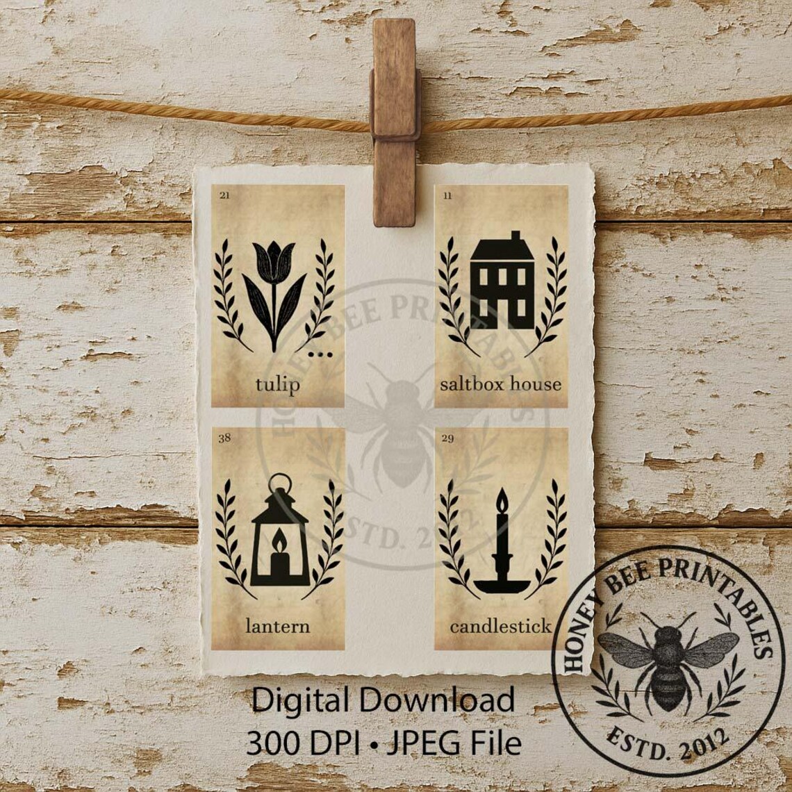 Digital Download, Printable, Farmhouse, Vintage, 3x5, Flash Cards ...
