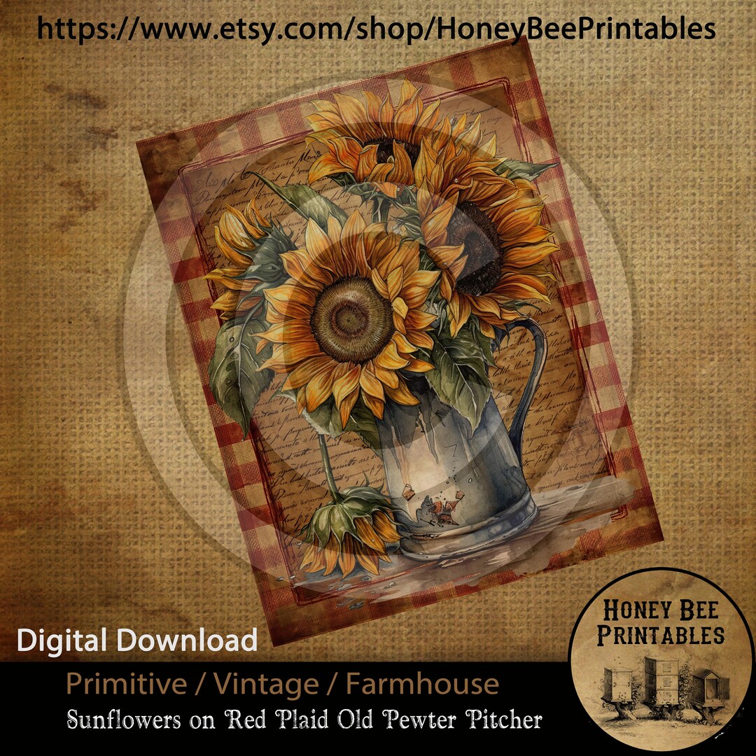 Vintage Primitive Farmhouse Digital Download Printable Sublimation ...