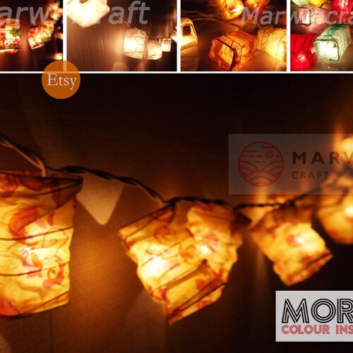 Ivory String Lights Japanese Paper Lantern Fairy Lights - Etsy