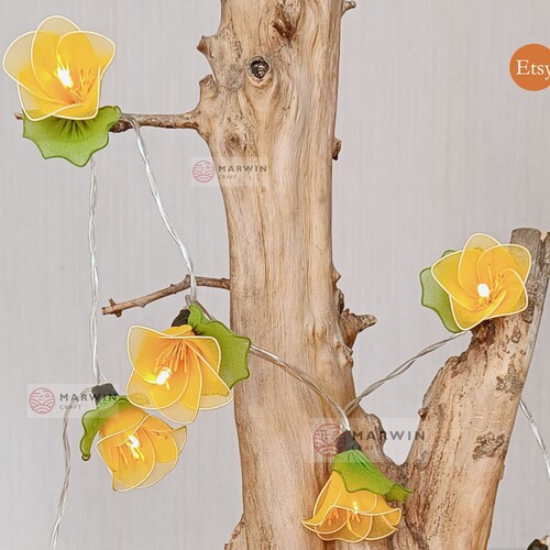 20 Orange String Lights Orchid Flower Fairy Lights Bedroom - Etsy