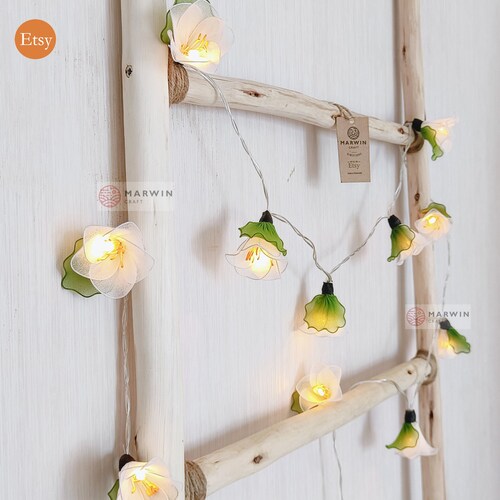 20 White String Lights Rose Flower Fairy Lights Bedroom Home - Etsy