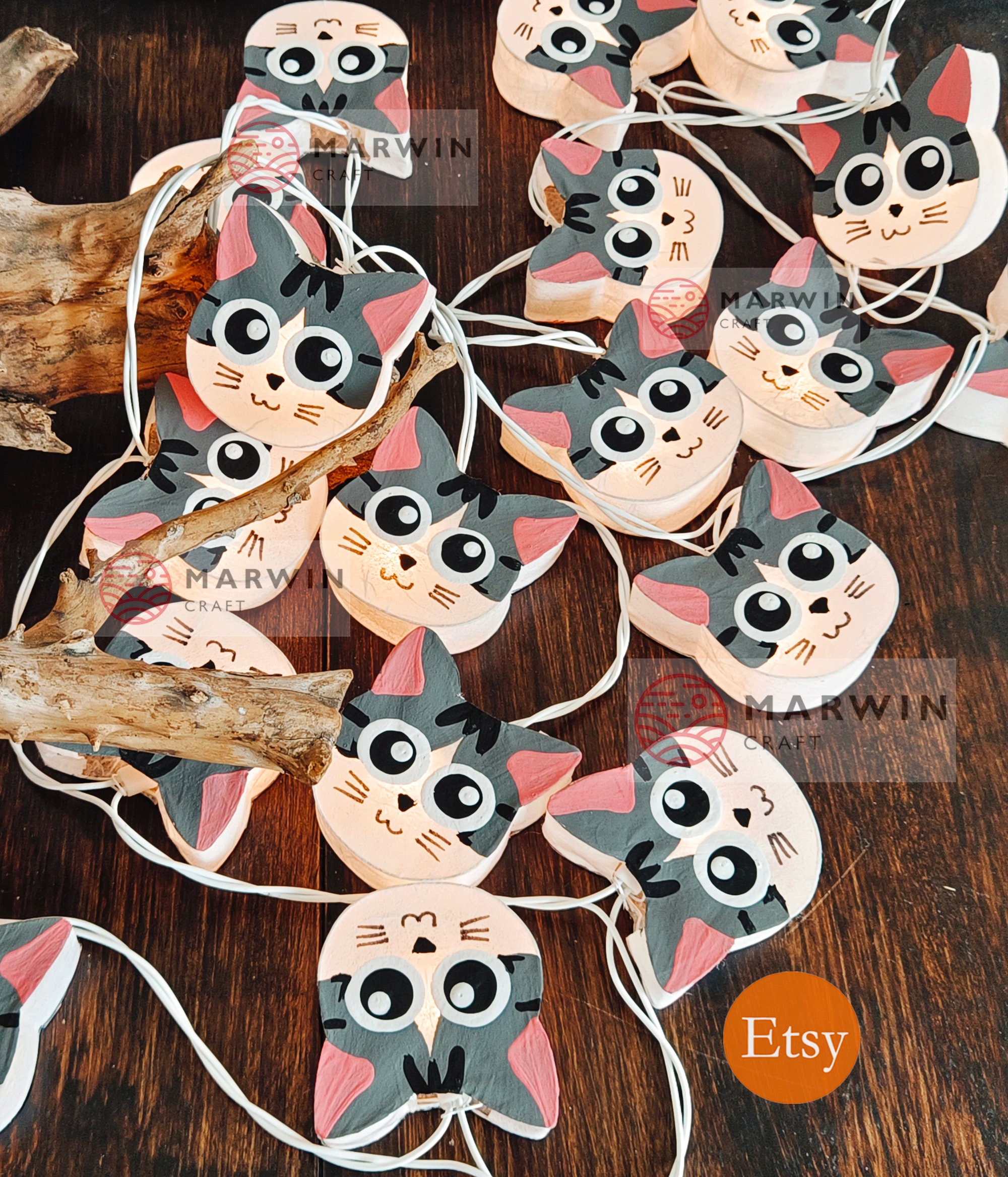 String Lights Cute Japanese Lucky Cat Fairy Lights Bedroom Home Decor ...