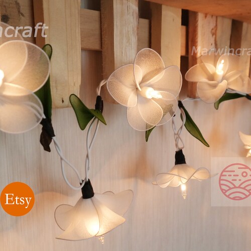 20 White String Lights Rose Flower Fairy Lights Bedroom Home - Etsy
