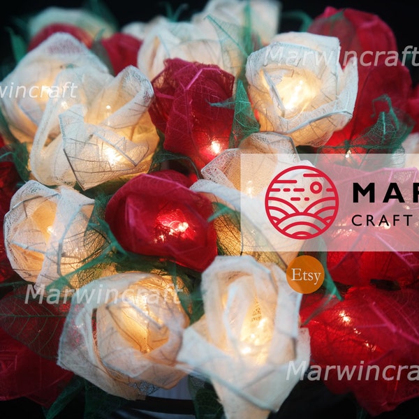 Rose String Lights - Etsy