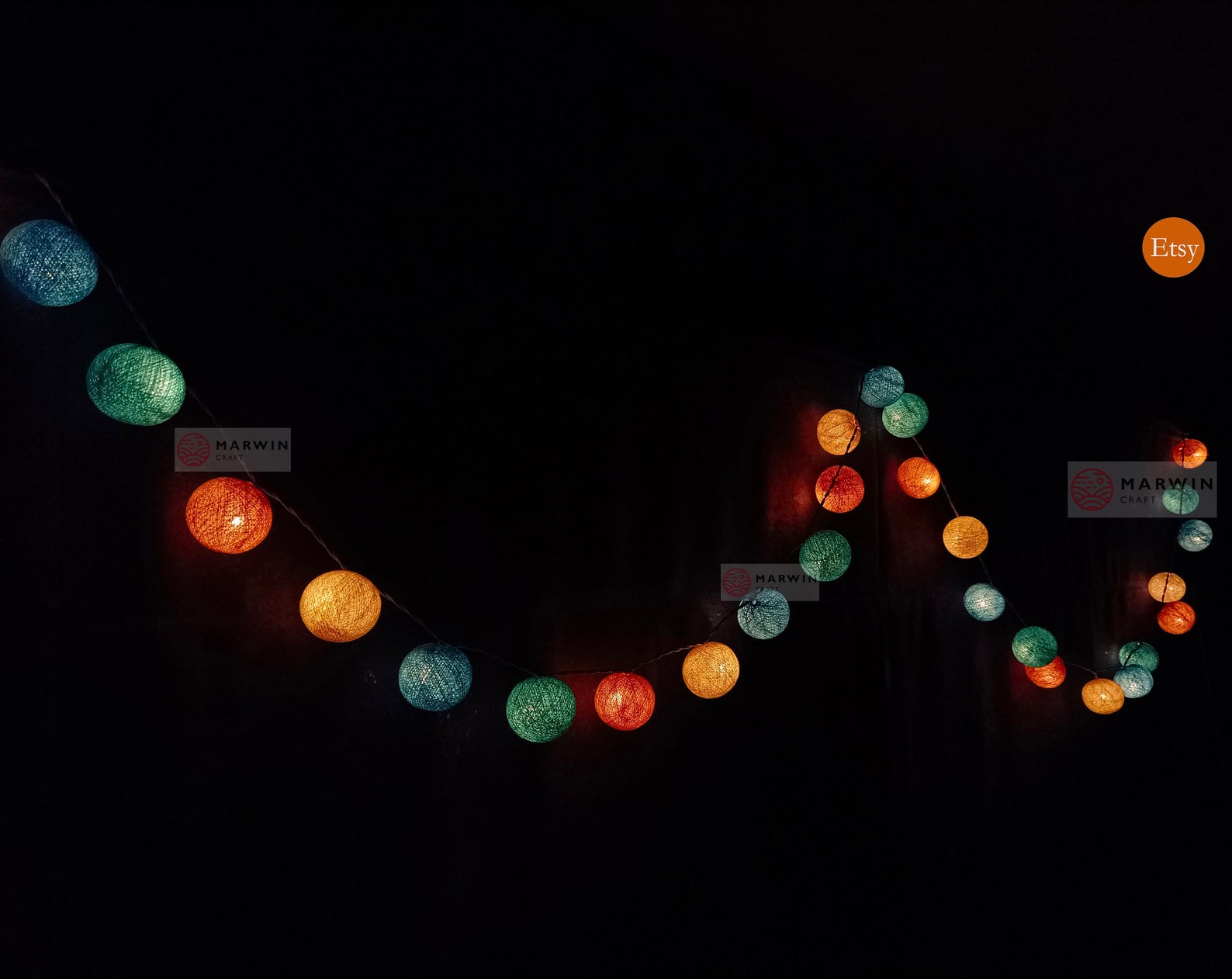 Pastel Summer String Lights Cotton Balls Fairy Lights Bedroom - Etsy