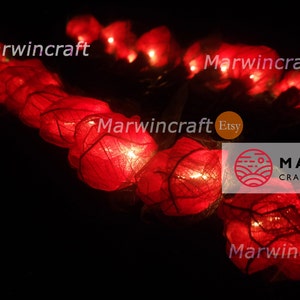 35 Red String Lights Rose Flower Fairy Lights Bedroom Home | Etsy