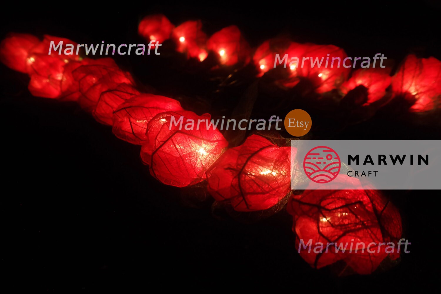 35 Red String Lights Rose Flower Fairy Lights Bedroom Home | Etsy